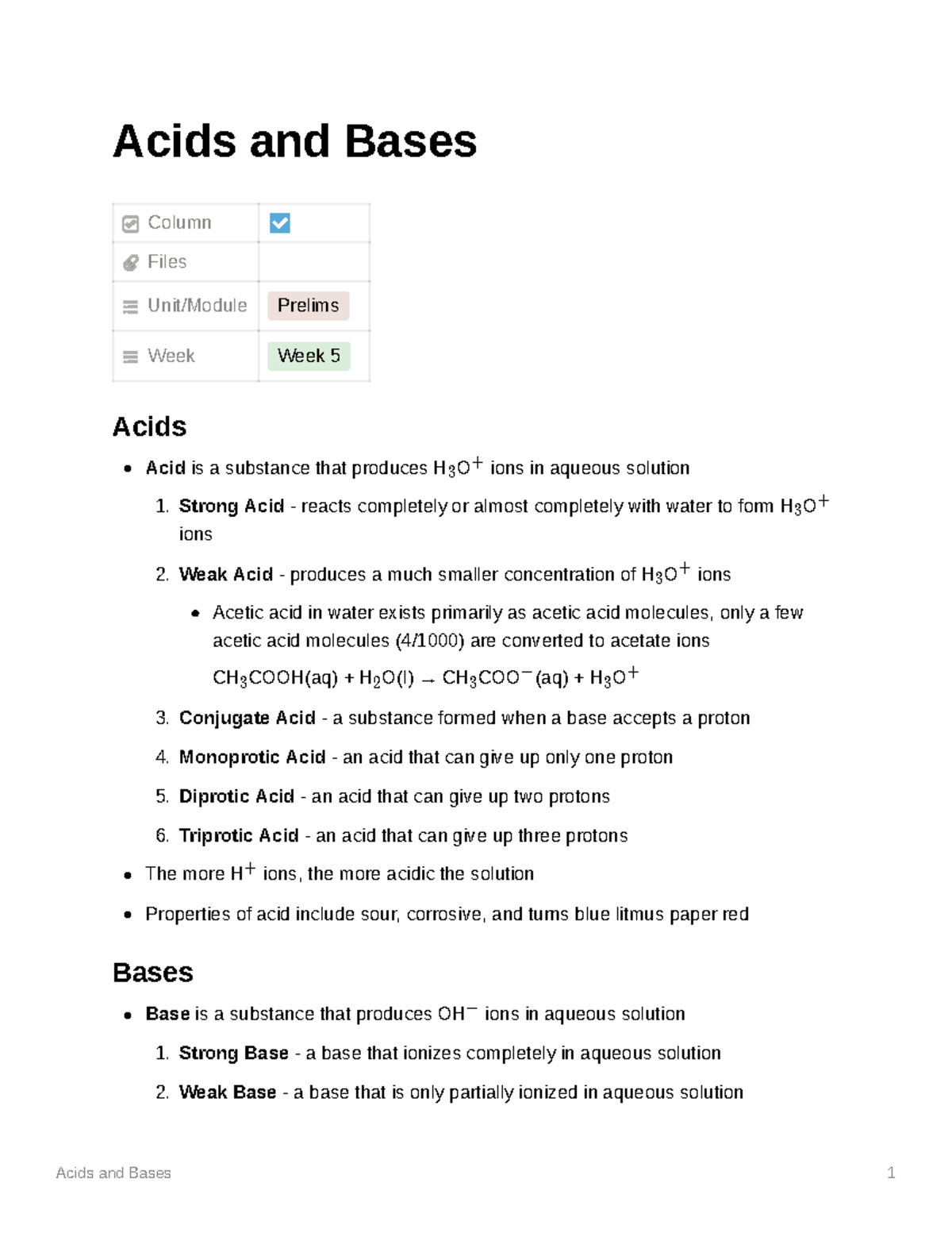 Introduction to Acids and Bases (Acids, Bases, pH) - Medical Technology ...