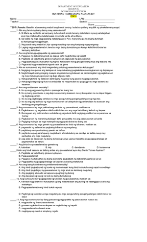 Q1 Grade 9 PE DLL Week 1 - MONDAY TUESDAY WEDNESDAY THURSDAY I ...