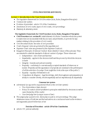Civil Procedure Coursework - Facts and question - STRATHMORE LAW SCHOOL ...
