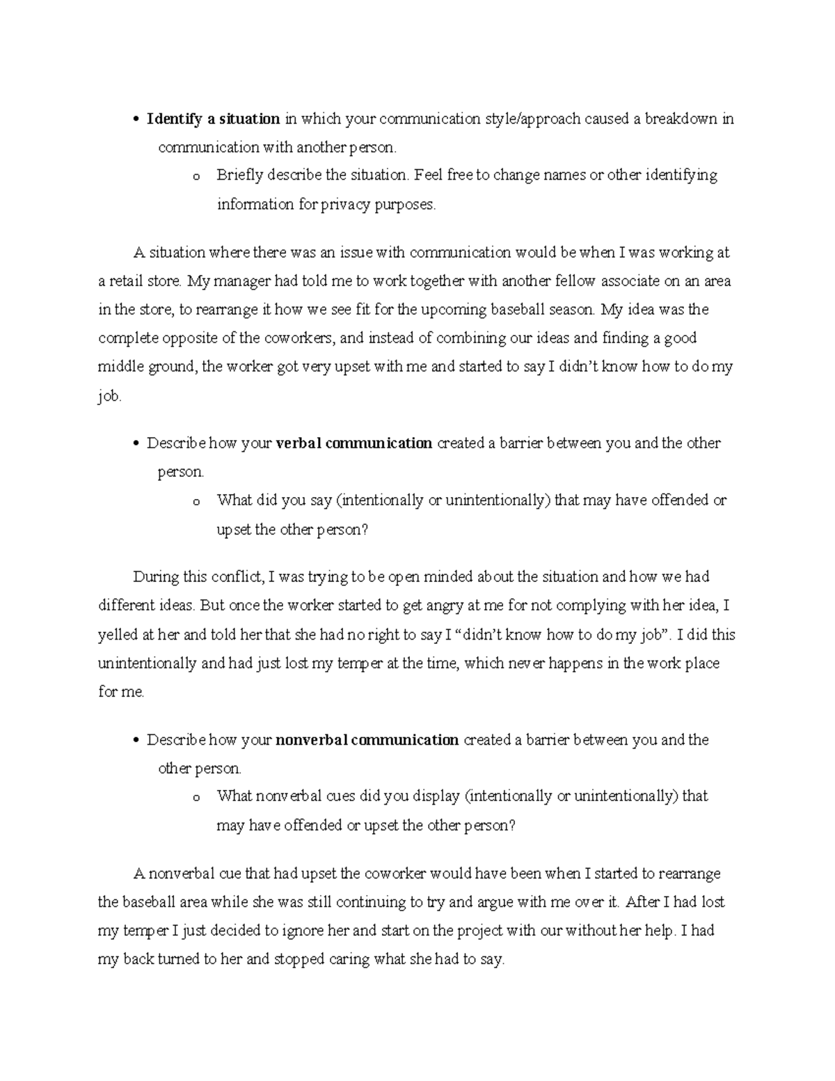 Module 3 Journal - Identify a situation in which your communication ...