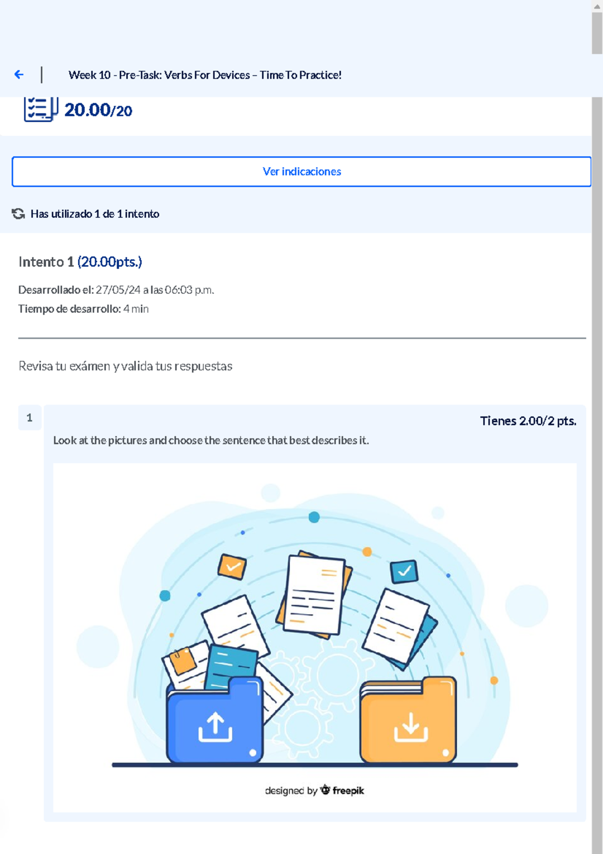 📖 Week 10 - Pre-Task: Verbs for devices – Time to practice! - Nota 20/ ...