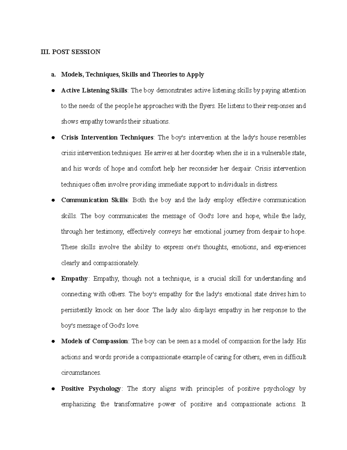 Hehehehehehehehyee - III. POST SESSION a. Models, Techniques, Skills ...