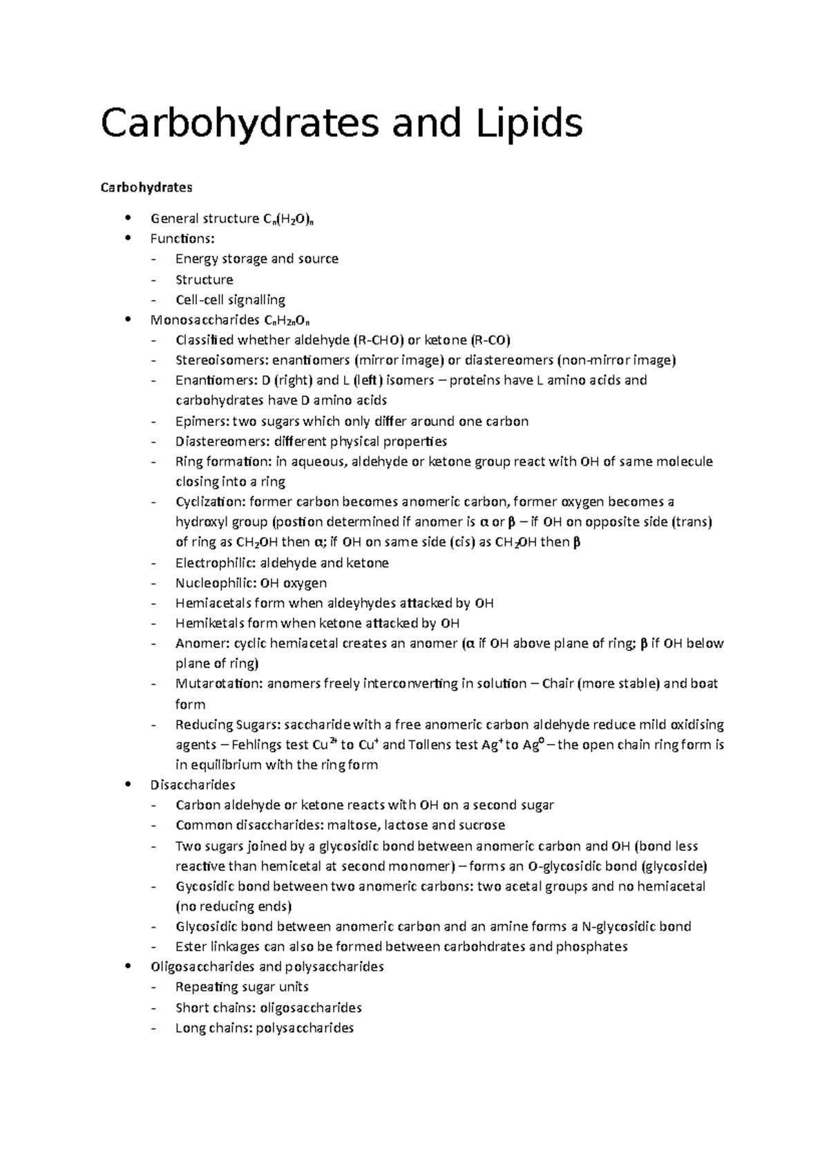 Lecture Notes Lectures 1 12 Carbohydrates And Lipids Carbohydrates lecture-notes-lectures-1-12-carbohydrates-and-lipids-carbohydrates
