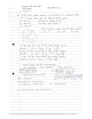 Tuto1 - solid mechanic chapter 1 - Solid Mechanics II - CamScanner ...