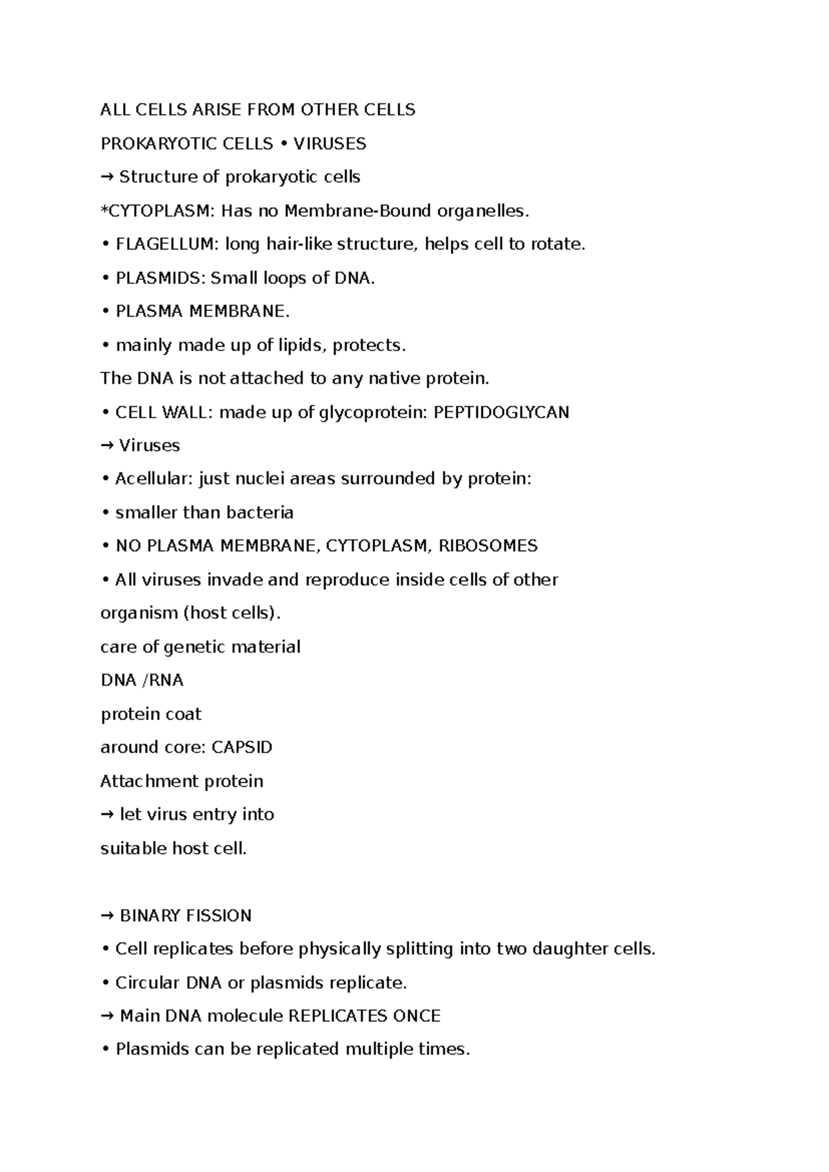 Cell reproduction - ALL CELLS ARISE FROM OTHER CELLS PROKARYOTIC CELLS ...