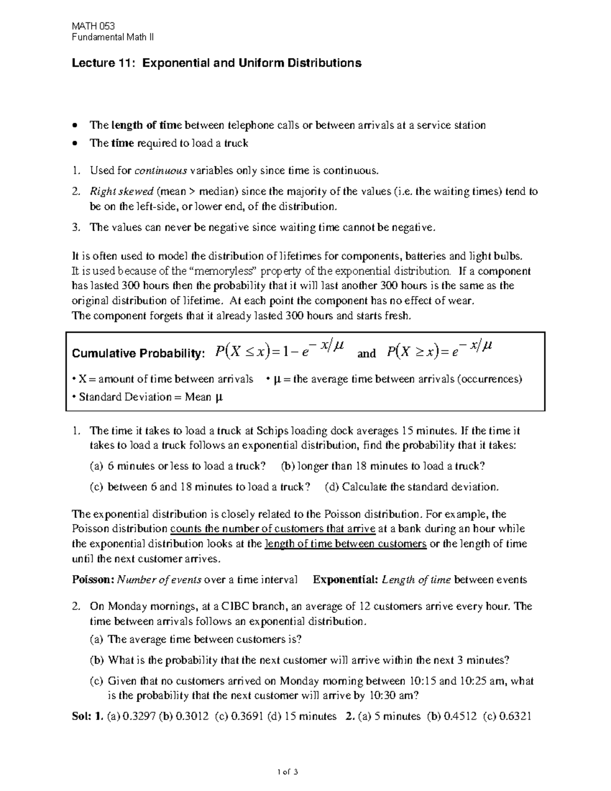 Lecture 11 MATH053 Fall 2021 Online distance Learning Class 11