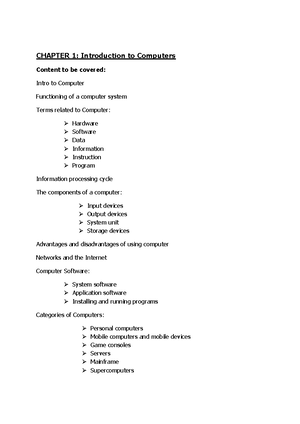 computer Literacy and essential skills - Unit 1: Introduction to ...