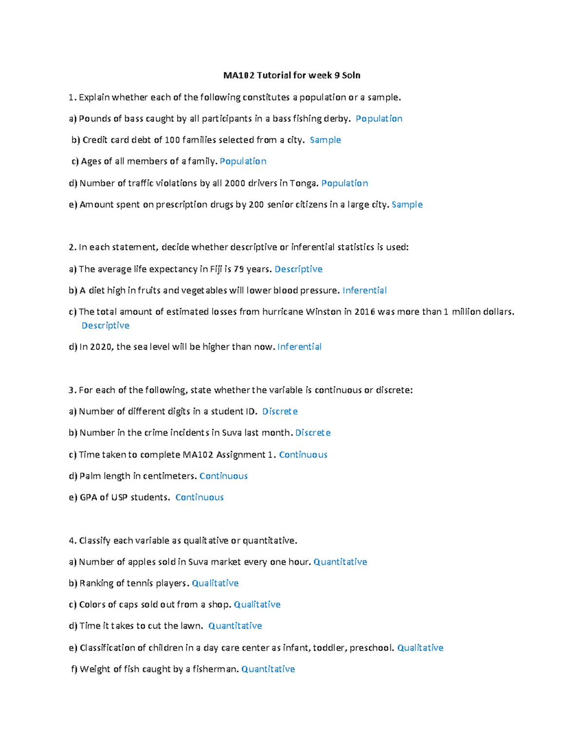 MA102 Tutorial for week 9 Soln - a) Pounds of bass caught by all ...