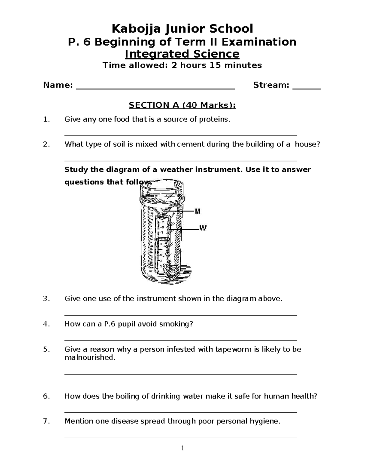 P6 Science Beginning OF TERM 2 - Kabojja Junior School P. 6 Beginning ...
