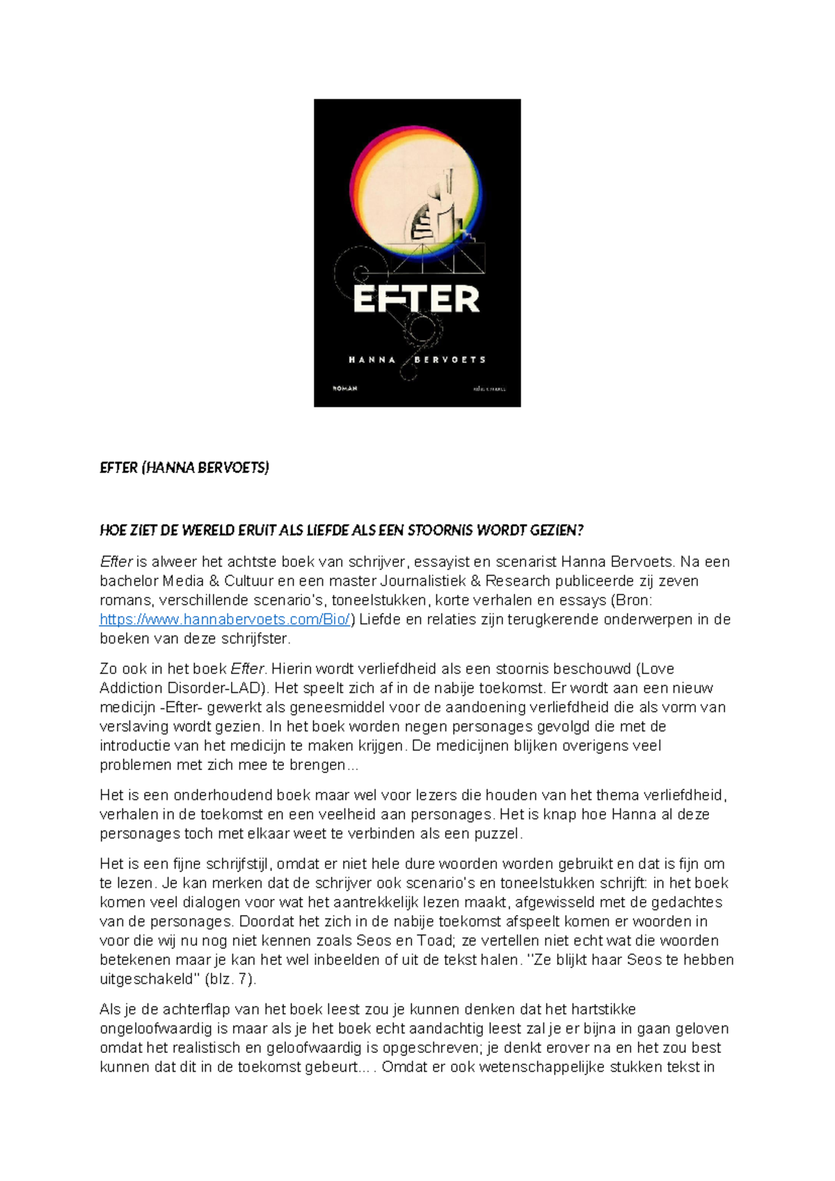 Nederlands Efter recensie Mick Hurkmans 14-12-22 - EFTER (HANNA ...