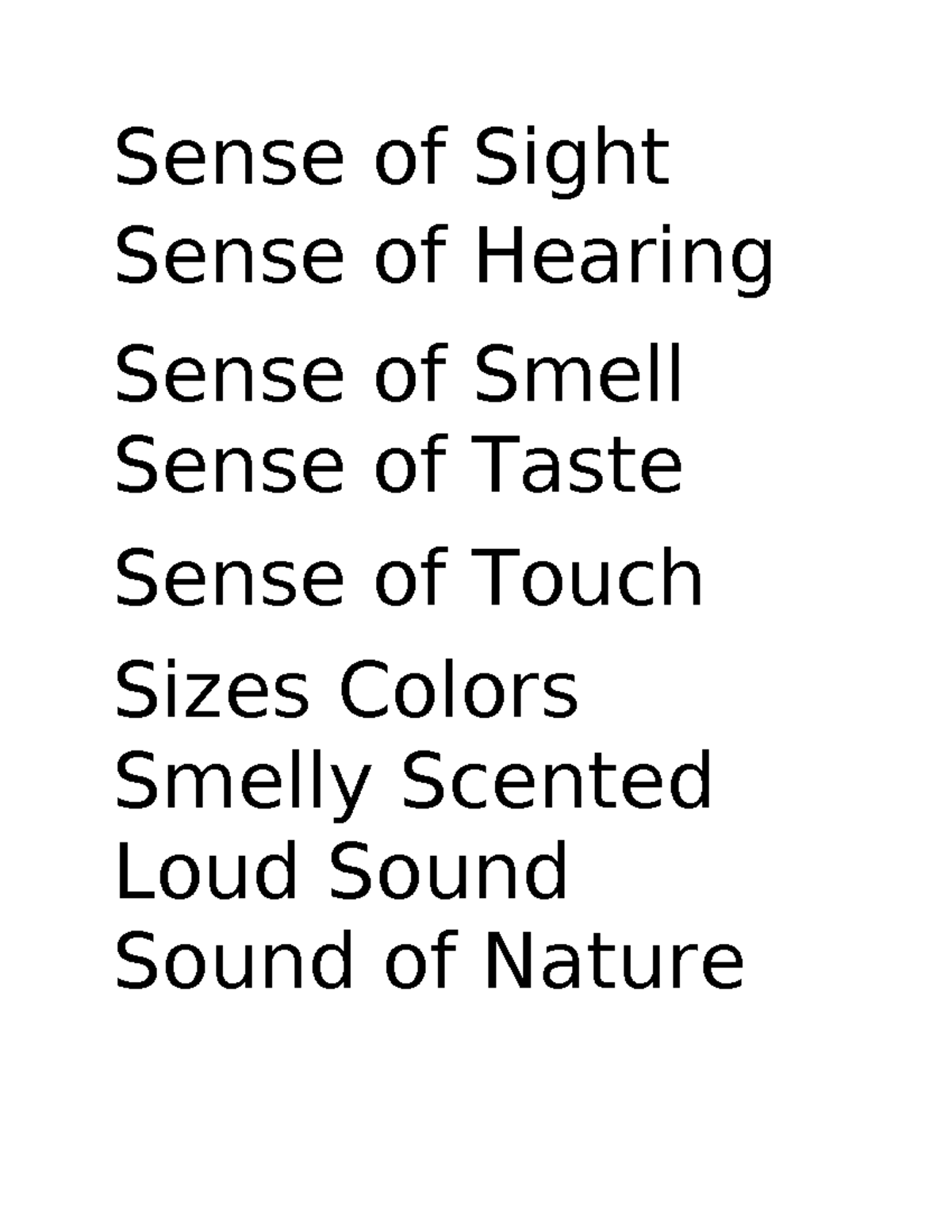 Sense of Sight Sense of Hearing - Methodology of Teaching English and ...