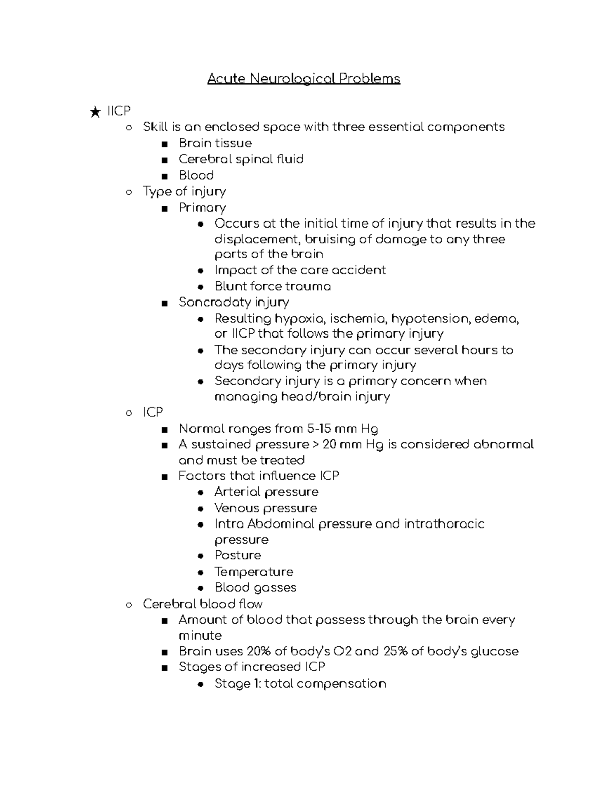 ICP - Professor: Kelli Fuller - Acute Neurological Problems ★ IICP ...