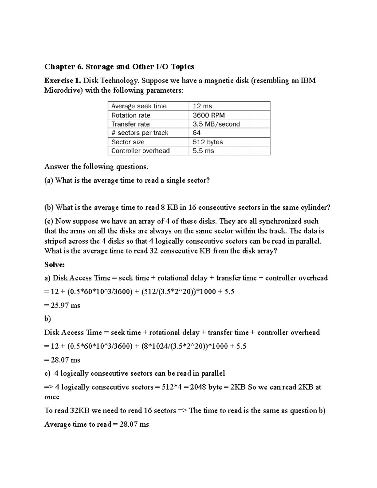Exercises Chapter 6 - 2019 4871 - Chapter 6. Storage and Other I/O ...