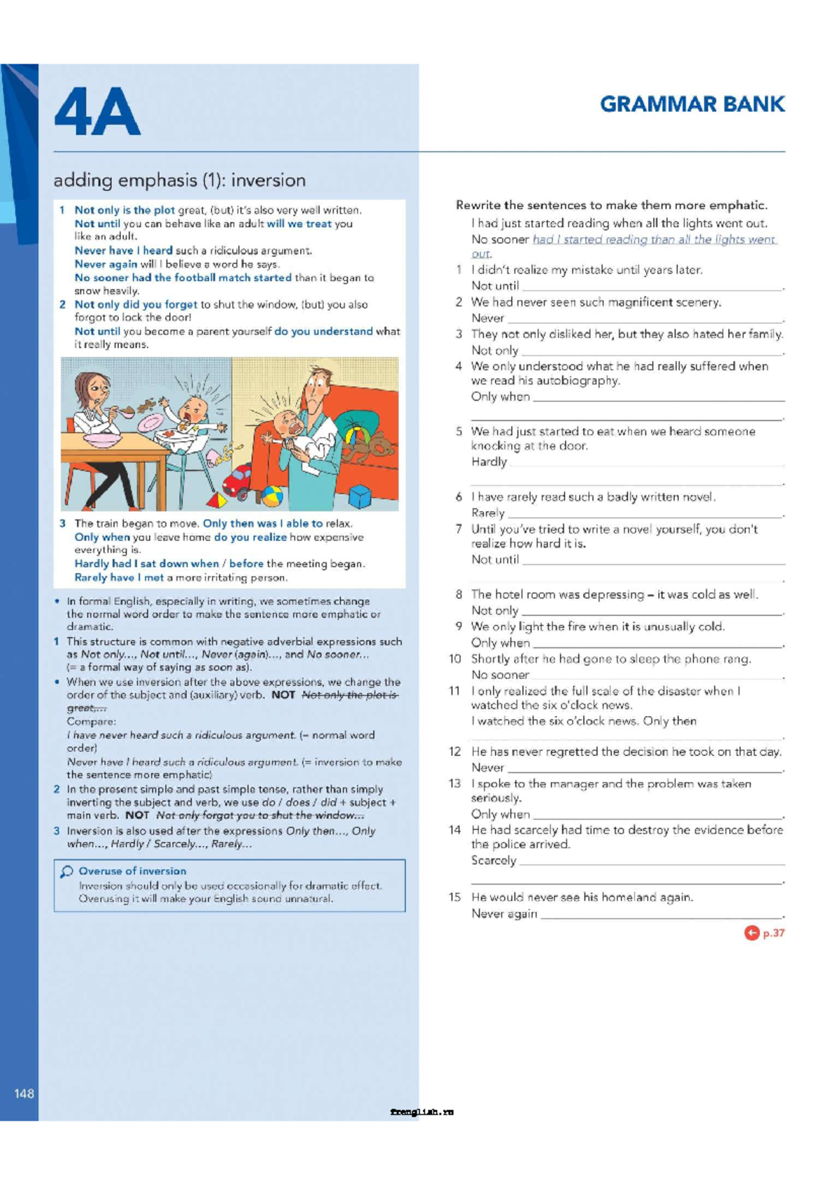 Inversion - englishn information. - 4A GRAMMAR BANK adding emphasis (1 ...