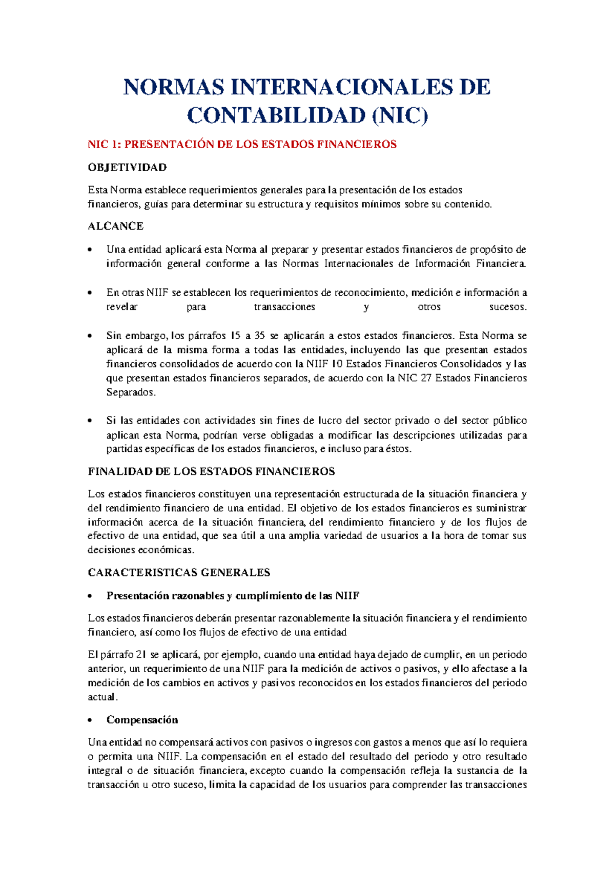 Normas Internacionales DE Contabilidad - NORMAS INTERNACIONALES DE ...