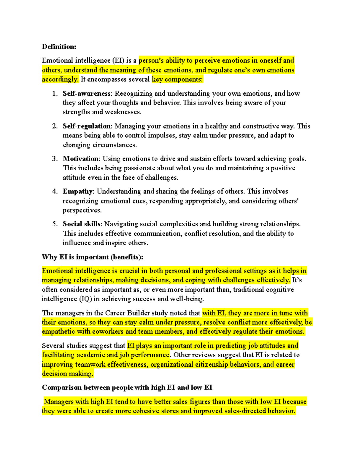 Theory emotional intelligence - Definition: Emotional intelligence (EI ...