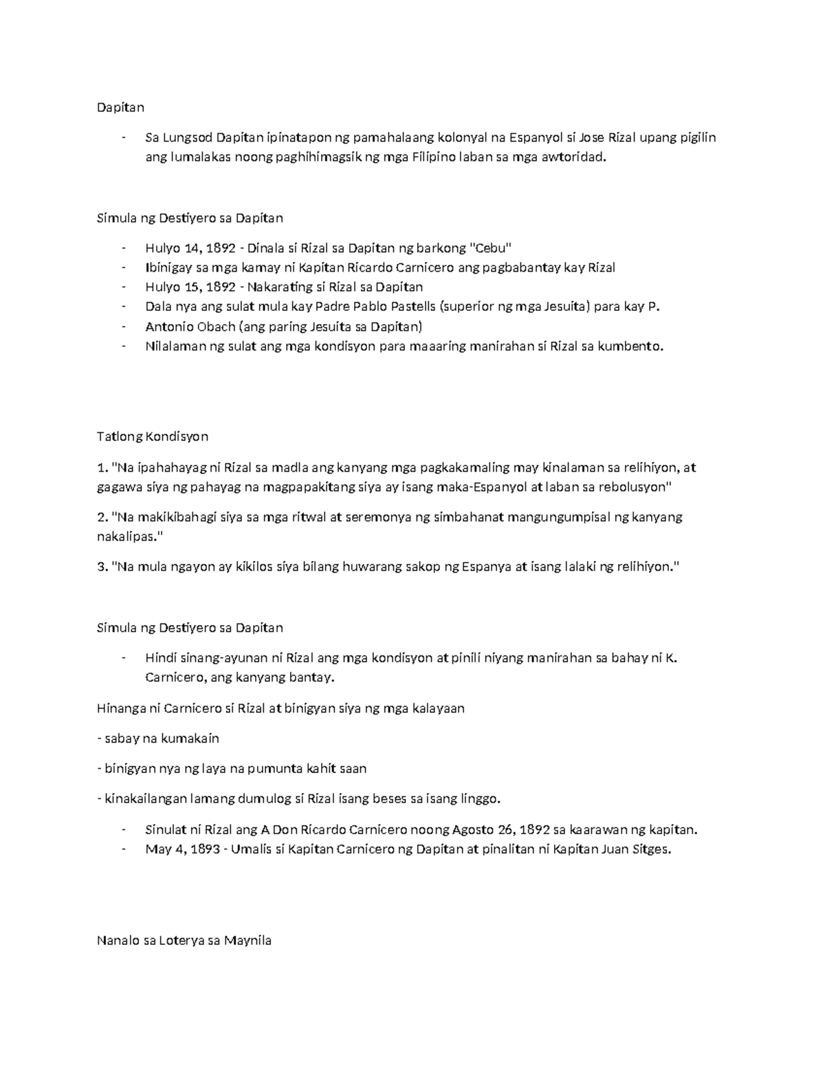 Rizal sa Dapitan - Dapitan - Sa Lungsod Dapitan ipinatapon ng ...