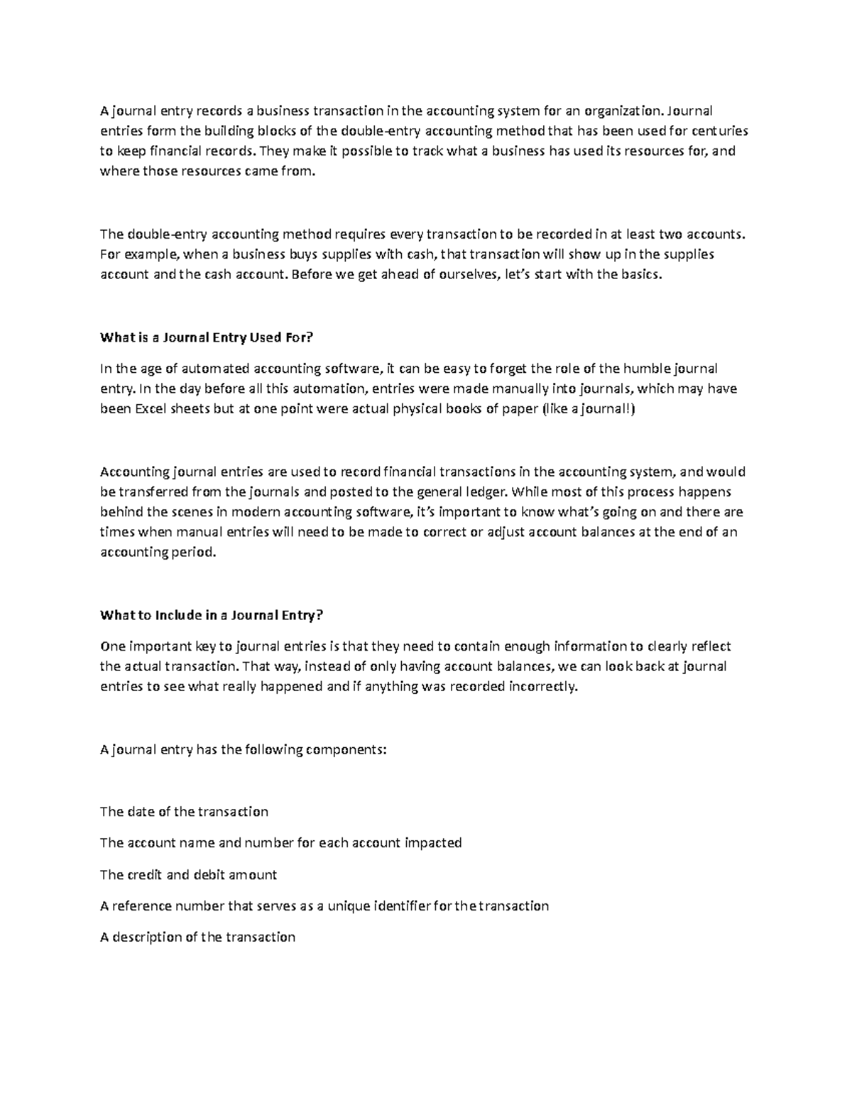 Jornal entries - A journal entry records a business transaction in the ...