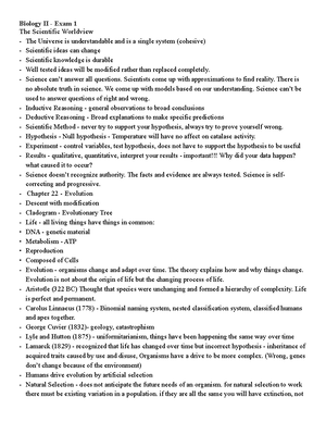 Bio II - Exam 2 Notes - Biology II Notes Exam 2 Bacteria - You have ...