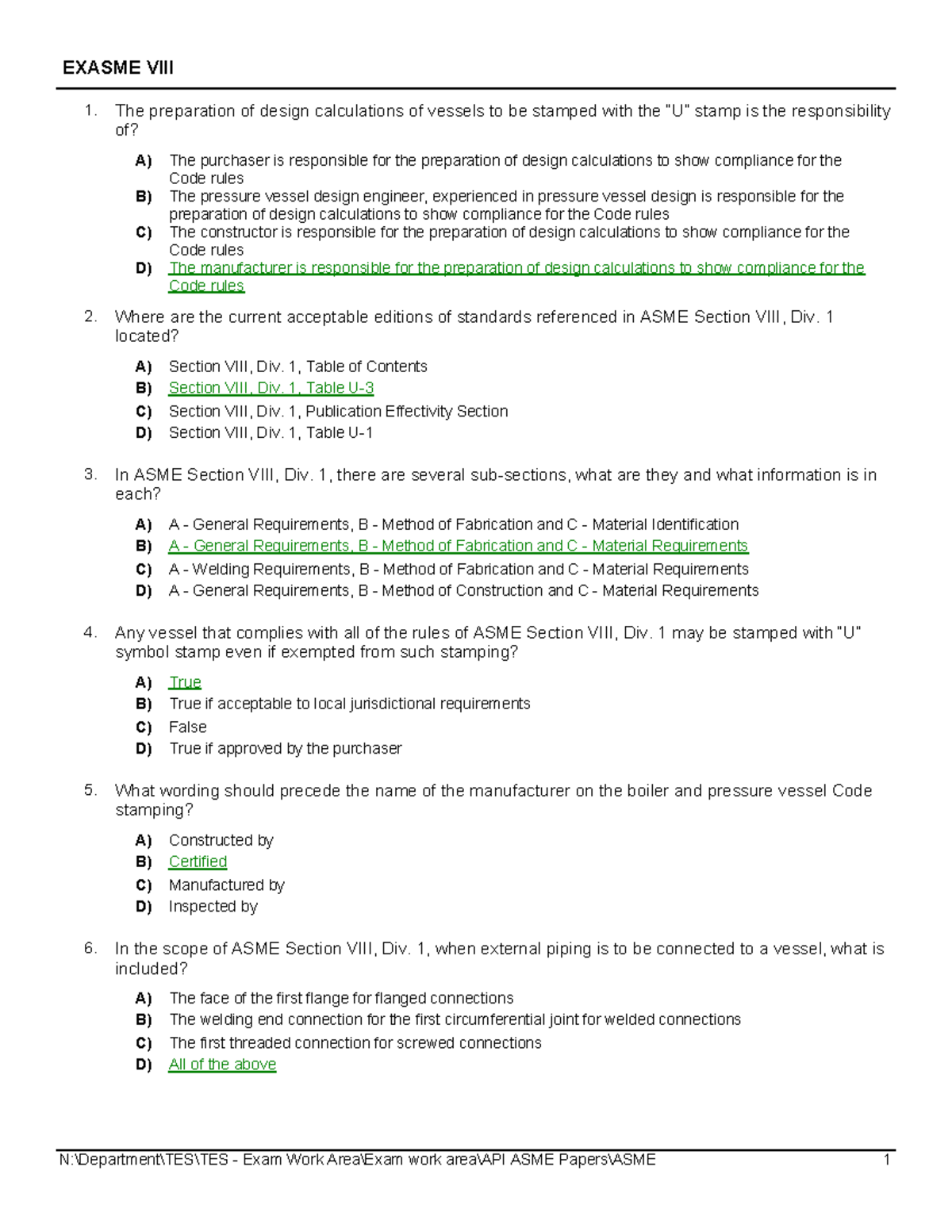 ASME VIII A - Inspection - The preparation of design calculations of ...