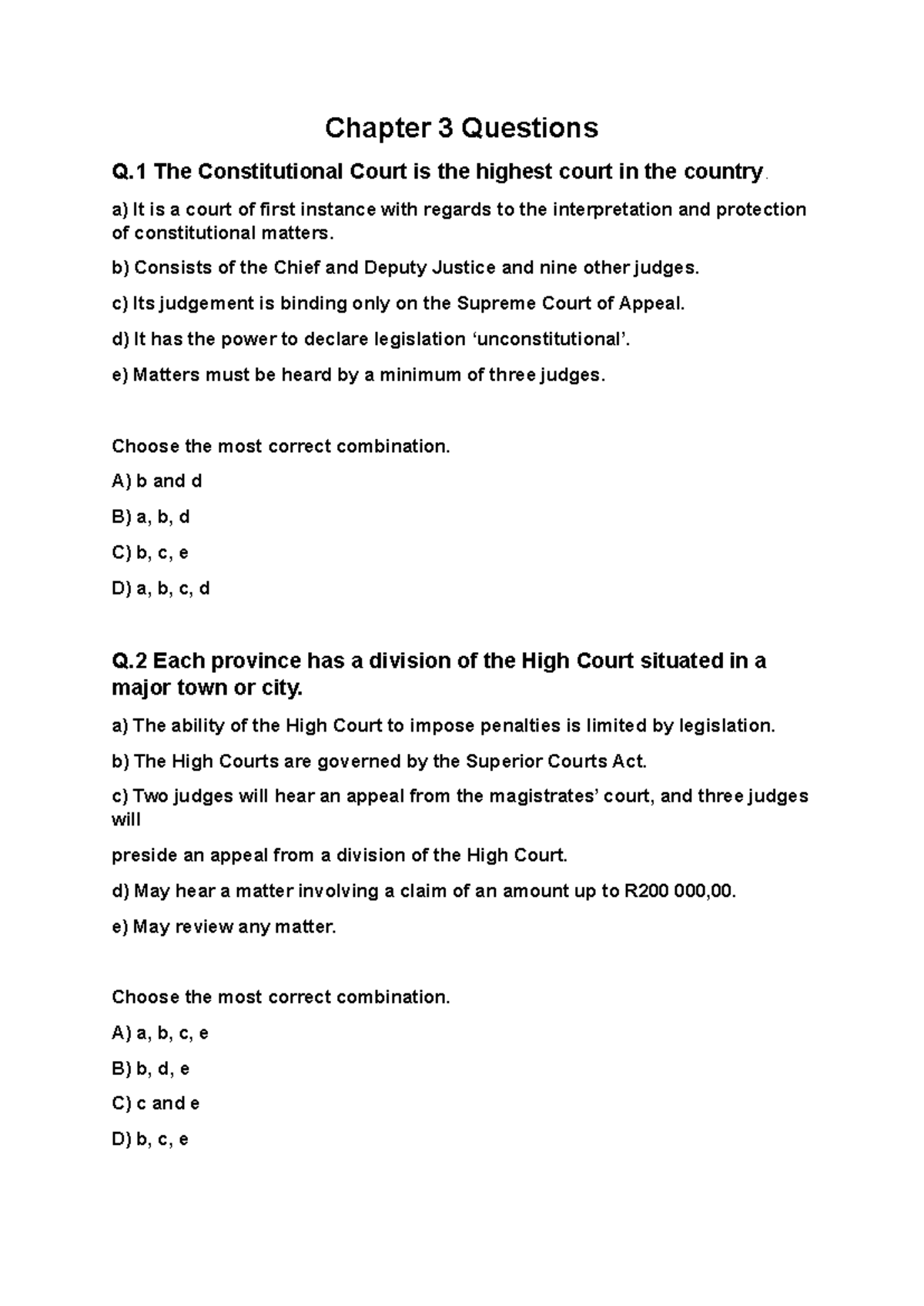 Chapter 3 LMER 1514 Tutorial 3 - Chapter 3 Questions Q The ...
