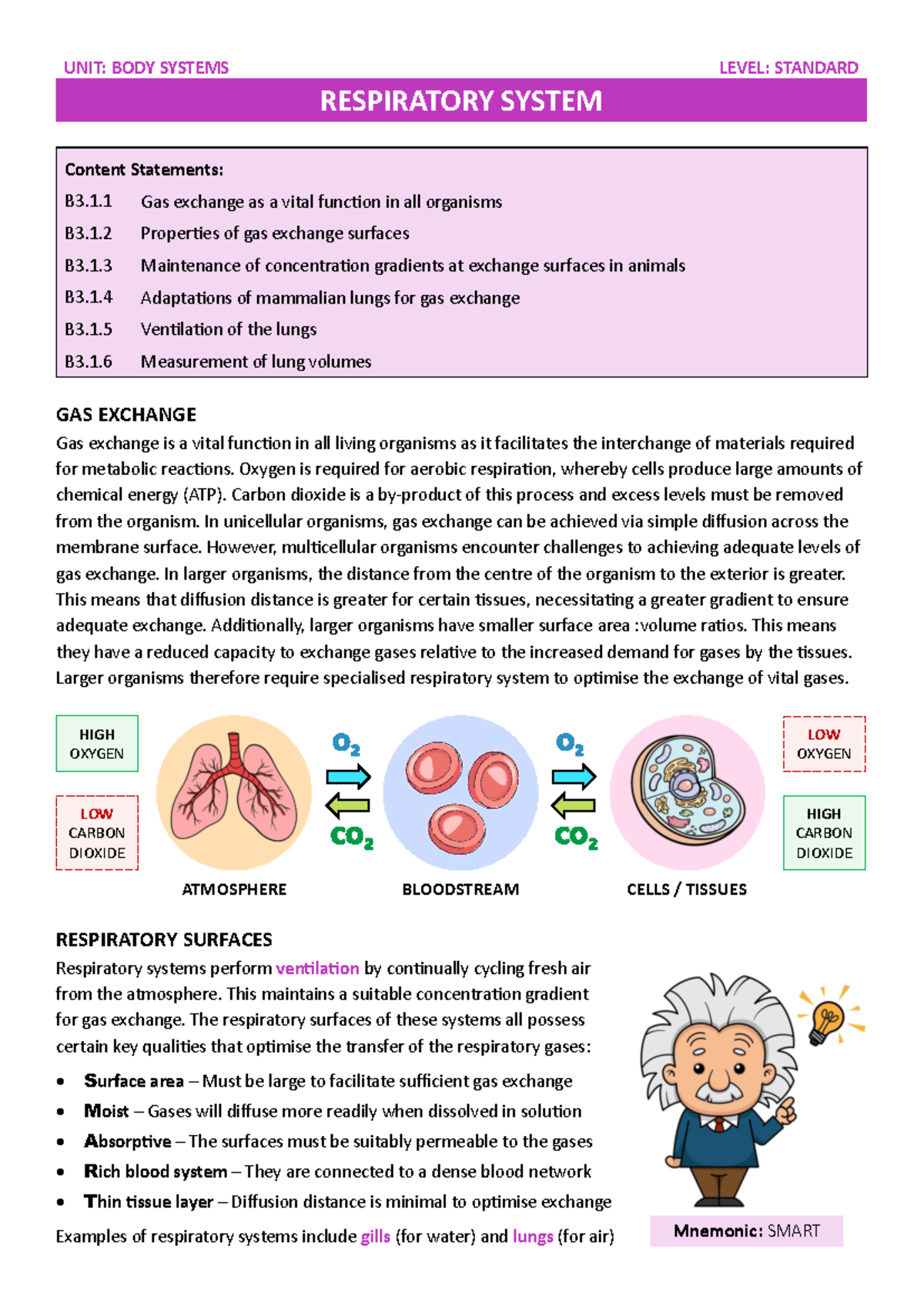 7.1 Respiratory System: Gas Exchange and Adaptations - UNIT: BODY ...