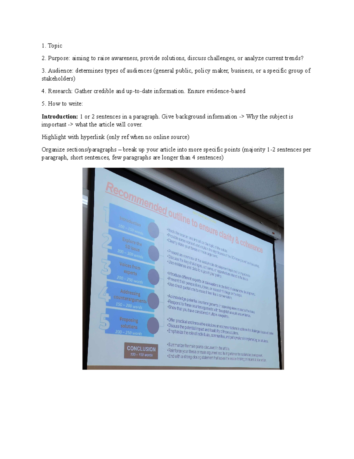 STEM note - NOTE FOR STEM - Topic Purpose: aiming to raise awareness ...