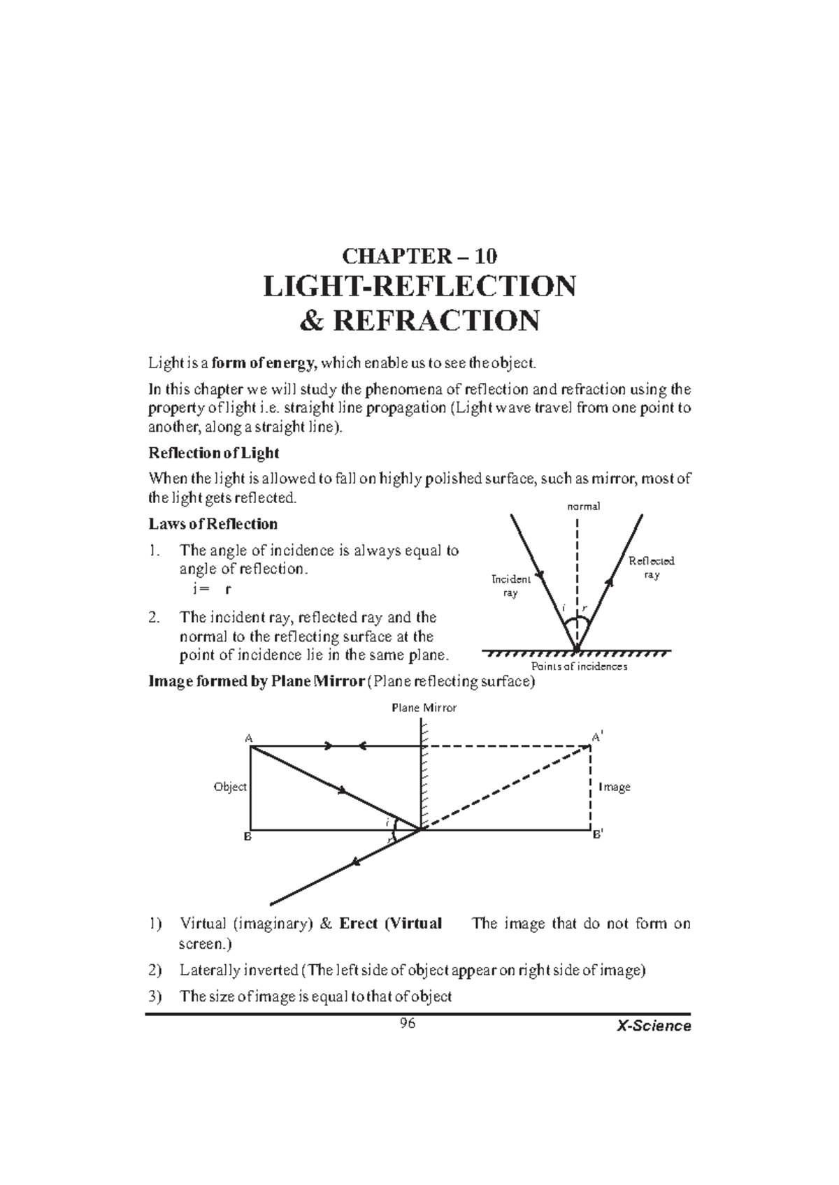 10 science notes 10 Light Reflection and Refraction 1 - Light is a form ...