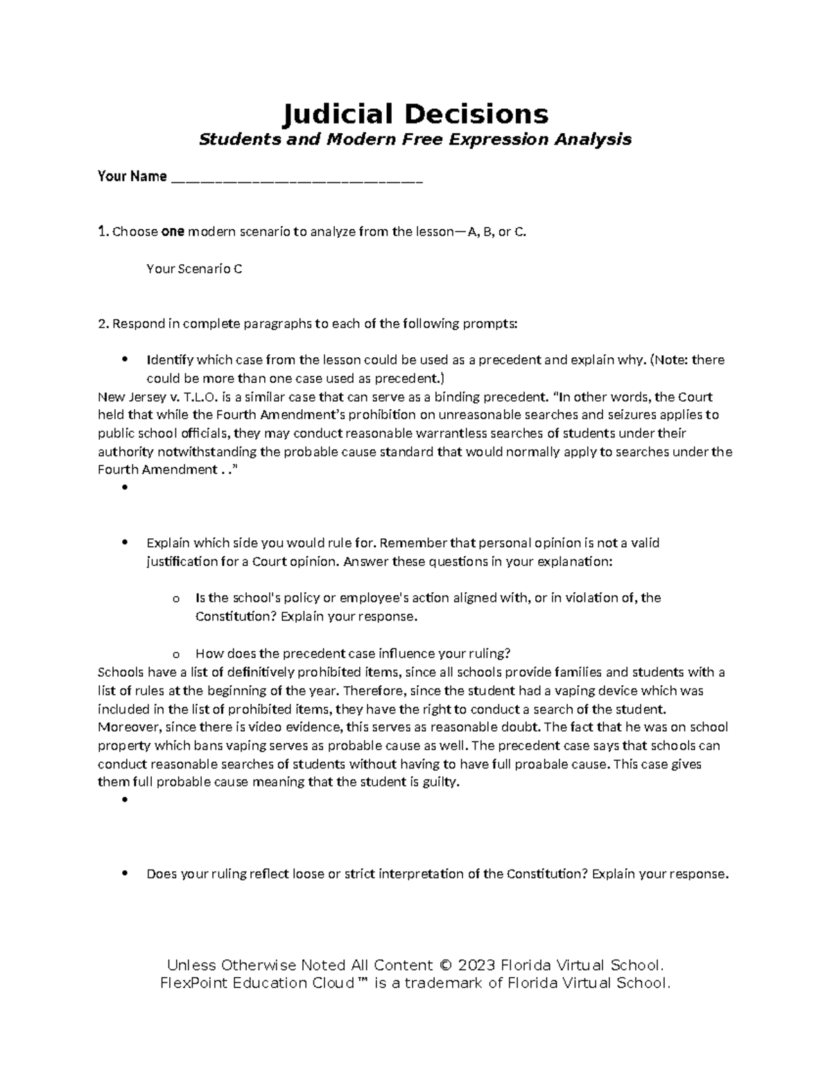 Judicial decisions template (1) complete - Judicial Decisions Students ...