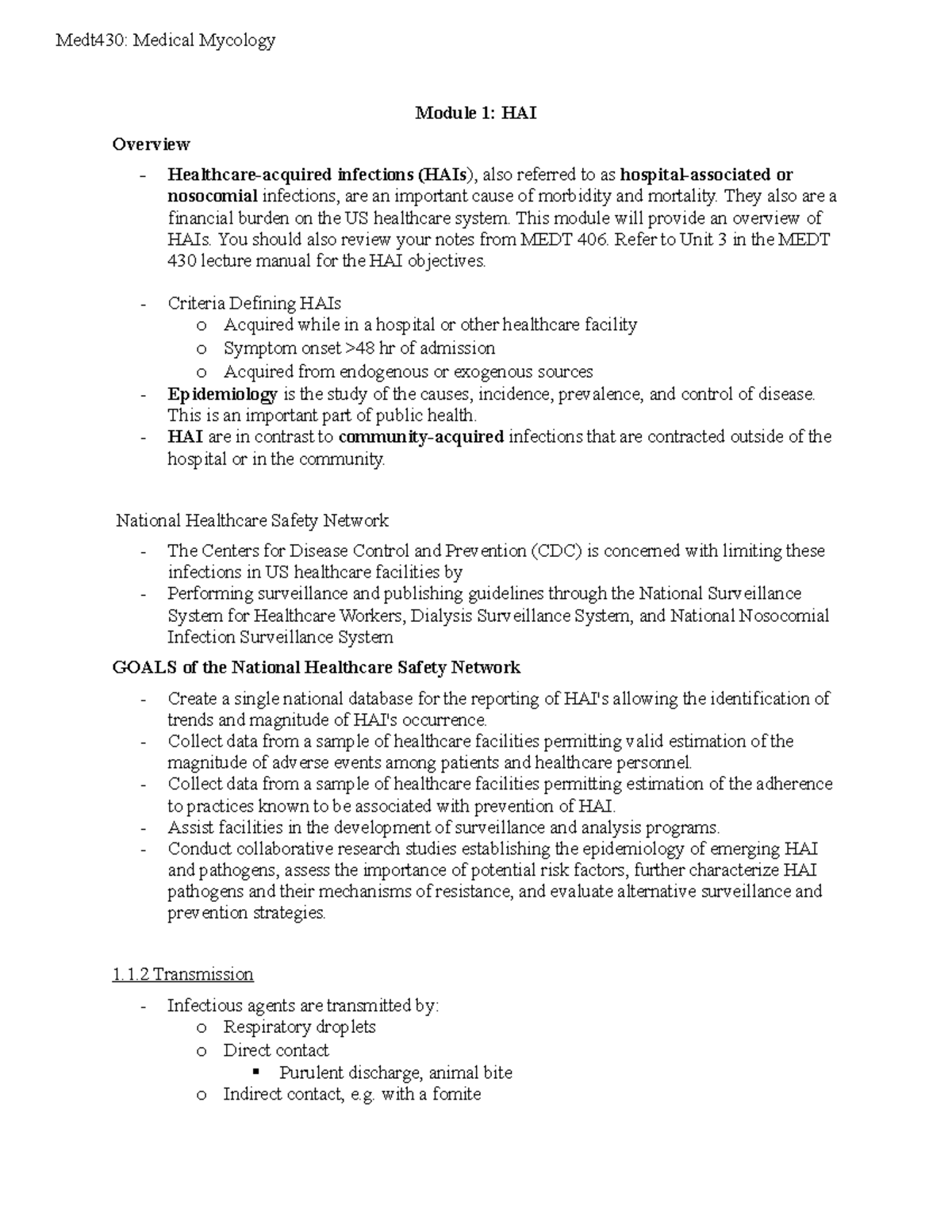 Unit 3 HAI - HA-Infections - Module 1: HAI Overview - Healthcare ...