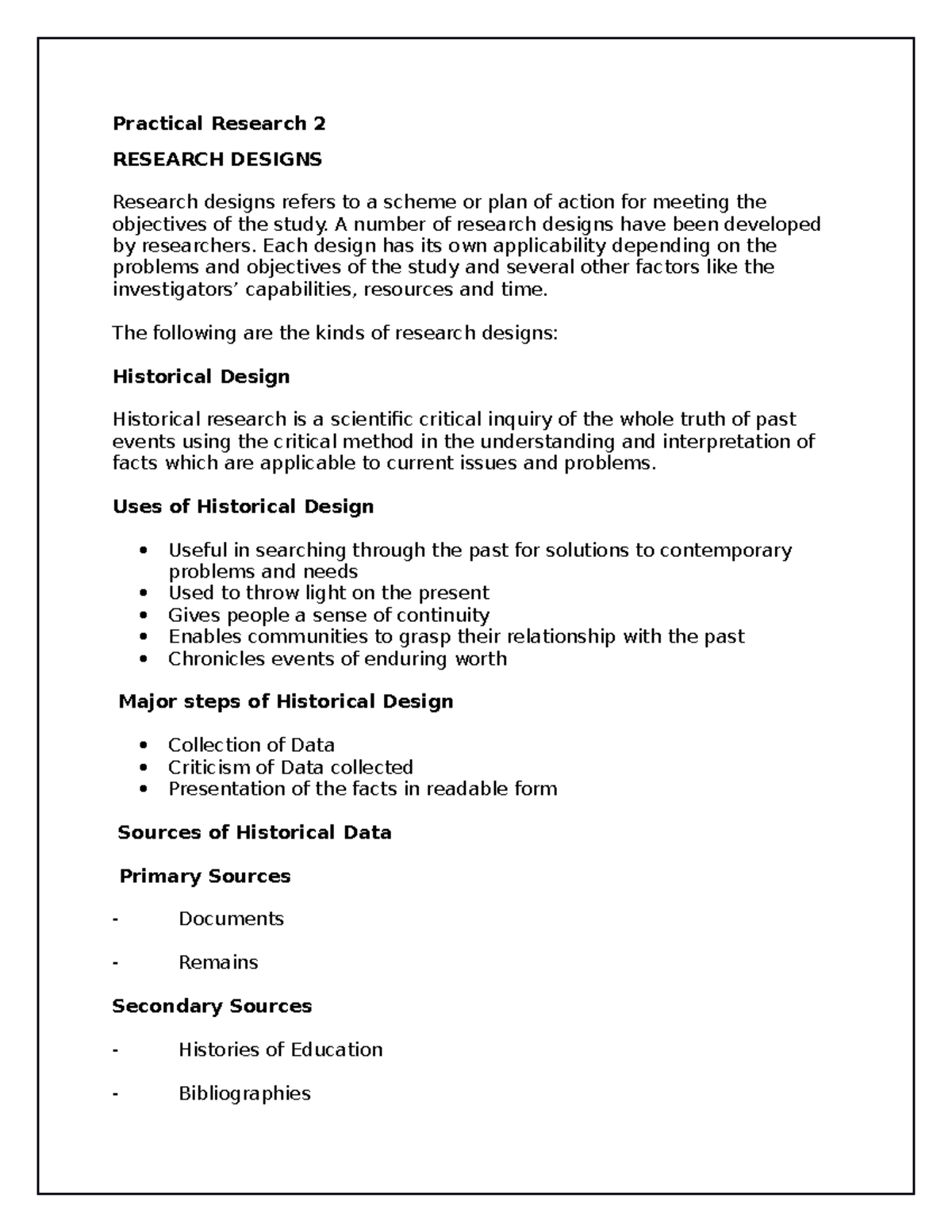 PR2 MID lecture notes 1 for more information - Practical Research 2 ...