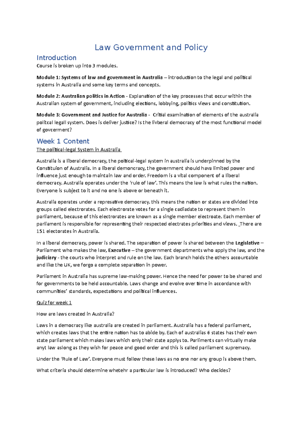 Law Government and Policy - Law Government and Policy Introduction ...