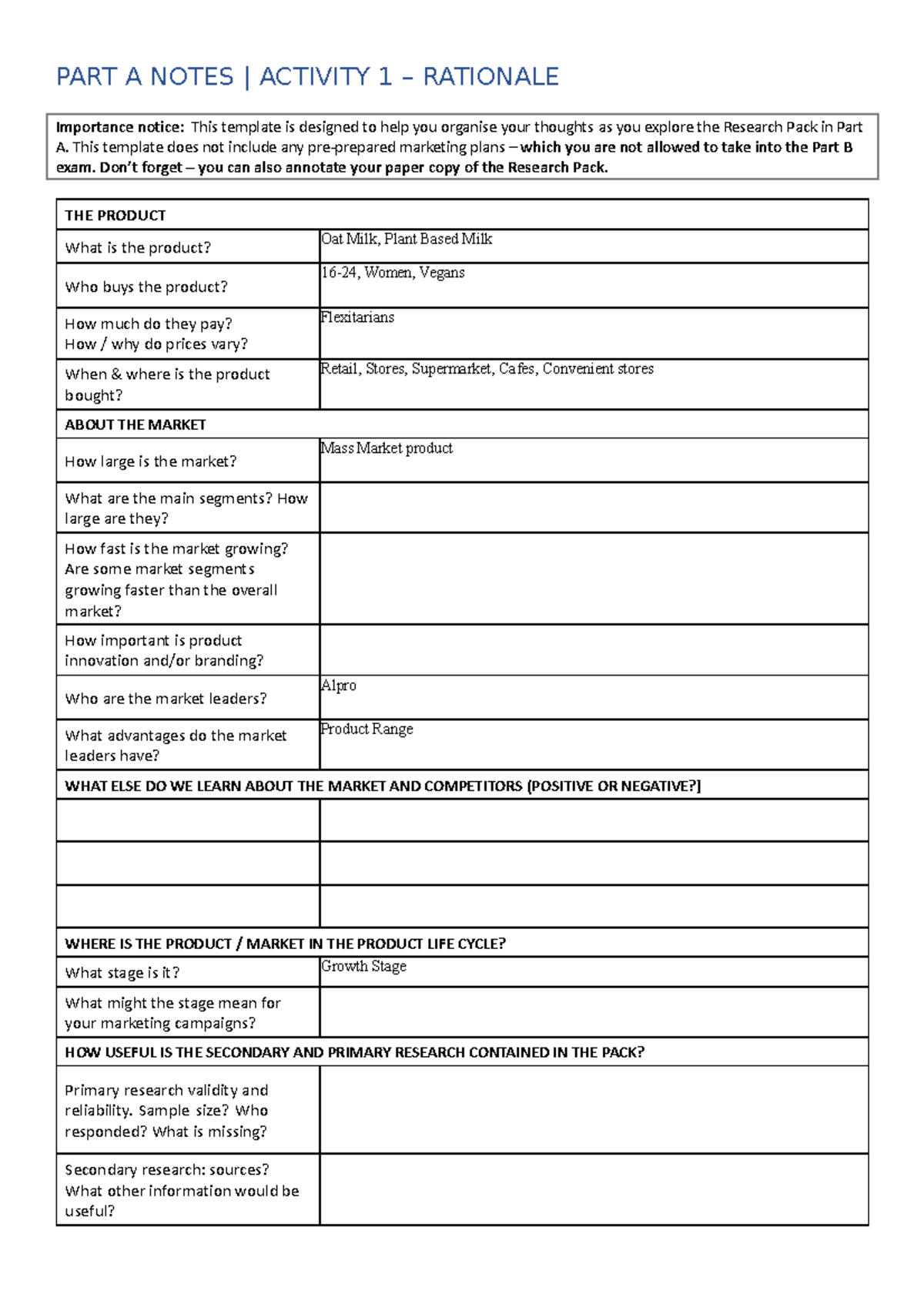 Unit 2 Research Pack A4 Notes Template - PART A NOTES | ACTIVITY 1 ...