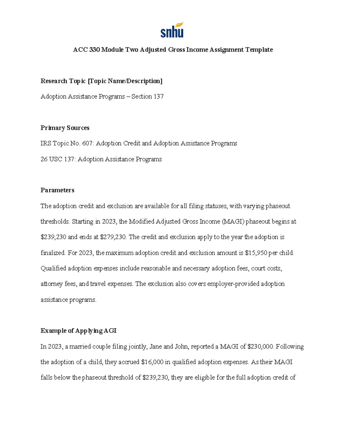 2-2 Assignment-Researching Adjusted Gross Income - ACC 330 Module Two ...