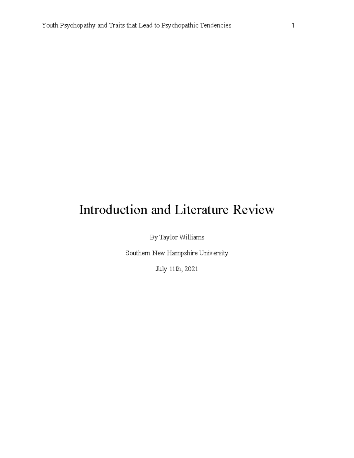 Draft of Introduction & Literature Review - Introduction and Literature ...