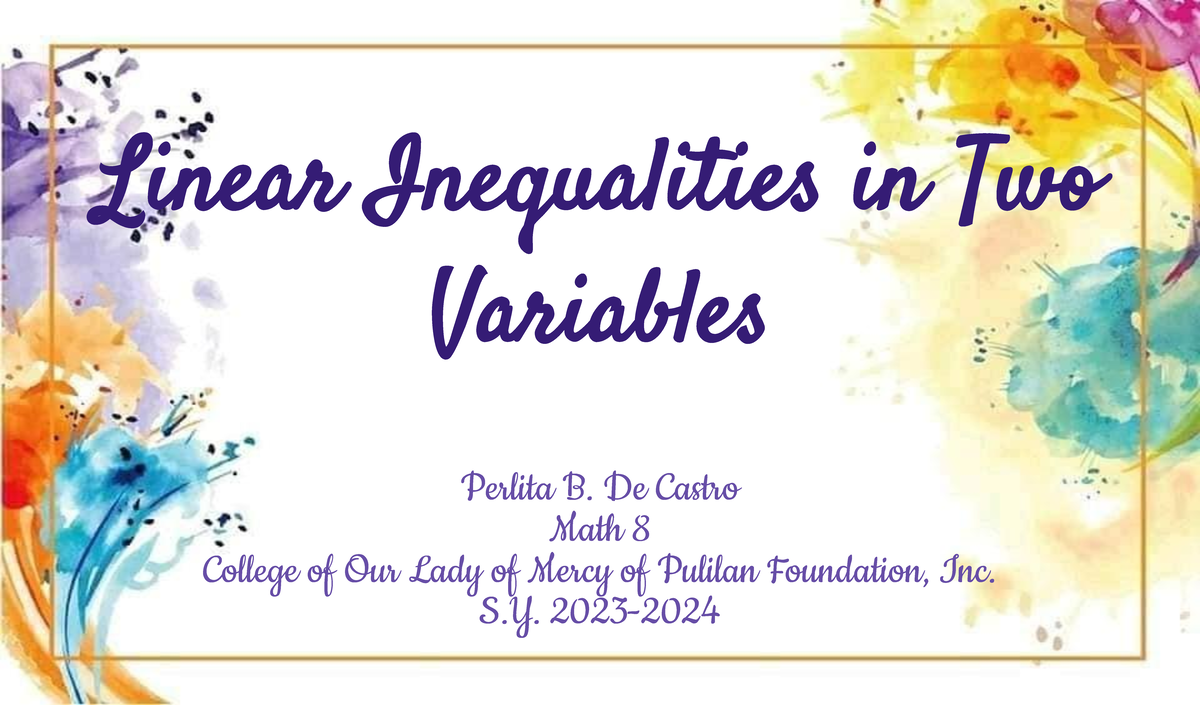 Math 8-Q2-L2-Linear Inequalities in Two Variables - Linear Inequalities ...