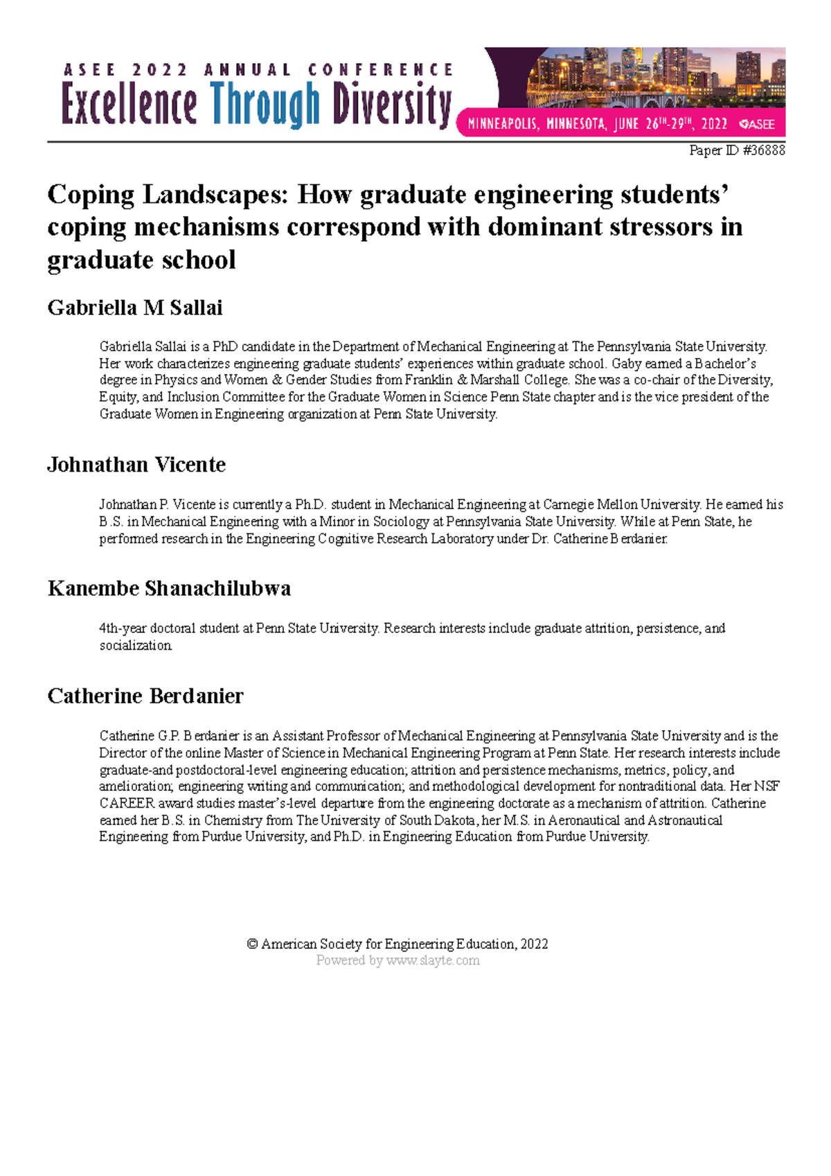 Coping landscapes how graduate engineering students coping mechanisms ...
