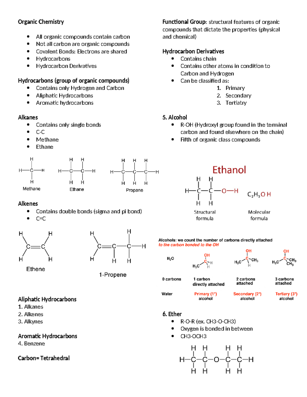 Organic Chemistry - Additional Notes - Organic Chemistry All organic ...