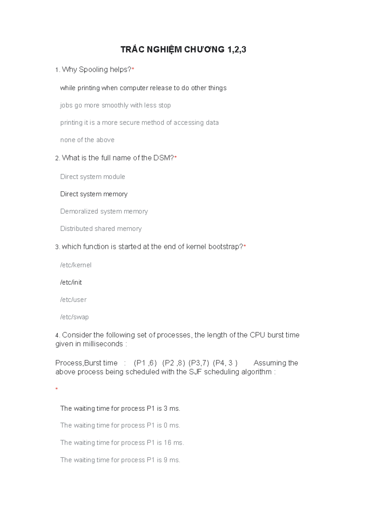 TRẮC NGHIỆM THI GK C124 - ..... - TRẮC NGHIỆM CHƯƠNG 1,2, 1. Why ...