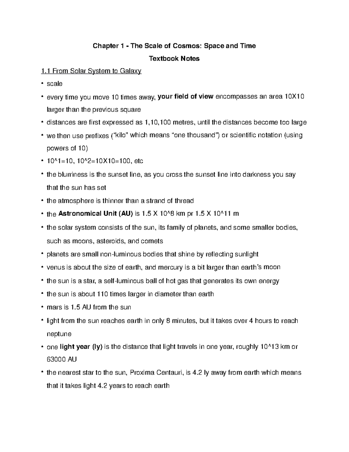 Chap 1-The Scale of Cosmos Space and Time - Chapter 1 - The Scale of ...