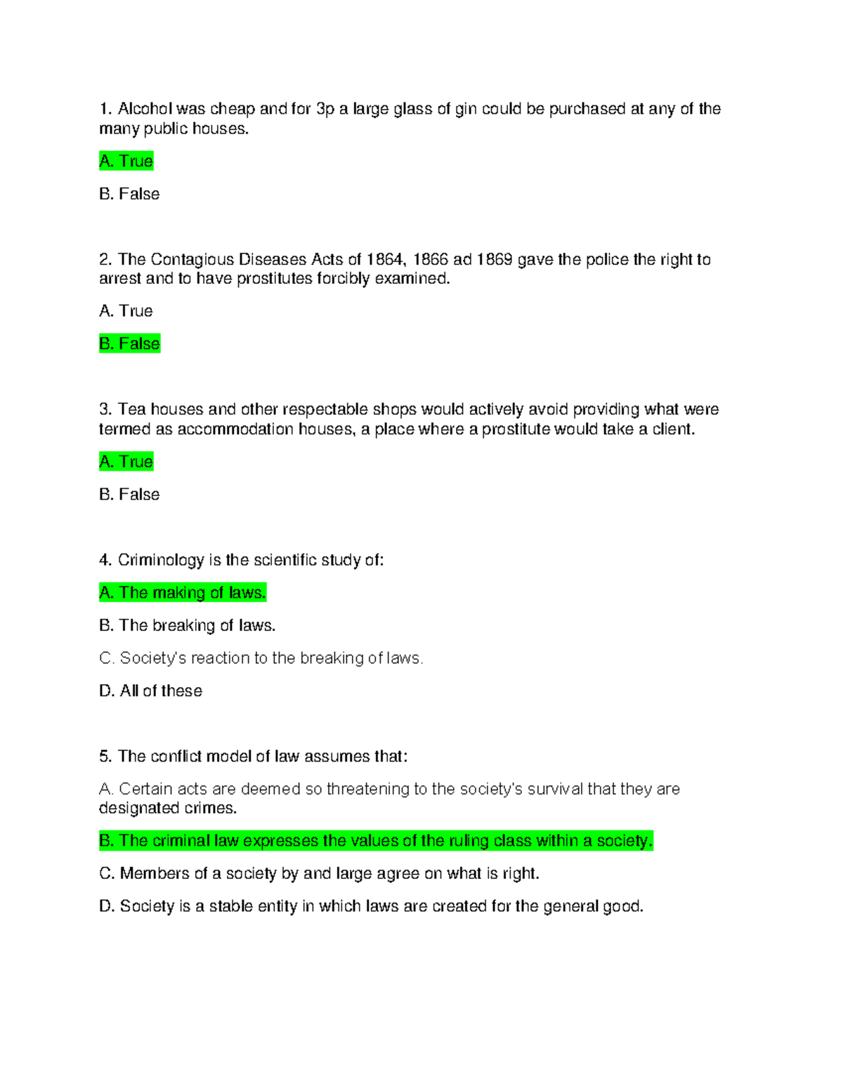 Political crime and terrorism exam part 2 - Alcohol was cheap and for ...