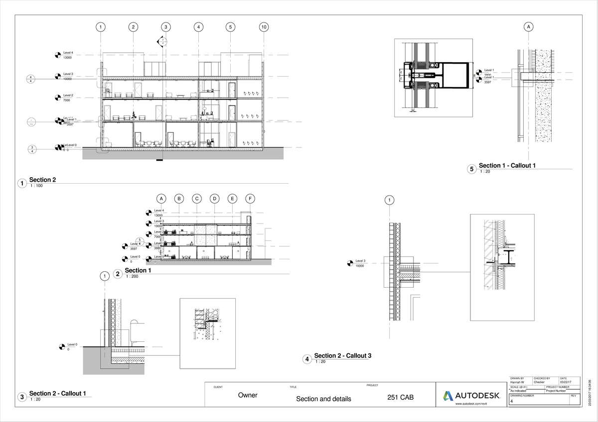 Section and details 251CAB - 1 2 3 4 5 A 10 2 4 Level 4 Level 1 Level 3 ...