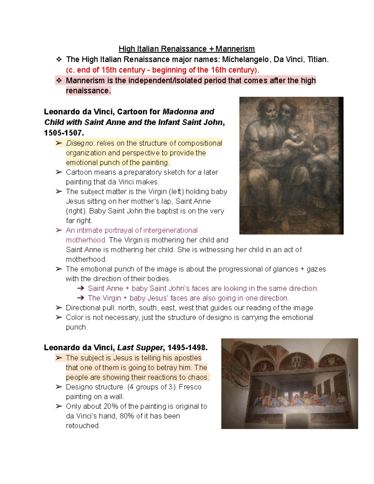 High Italian Renaissance & Mannerism - High Italian Renaissance ...