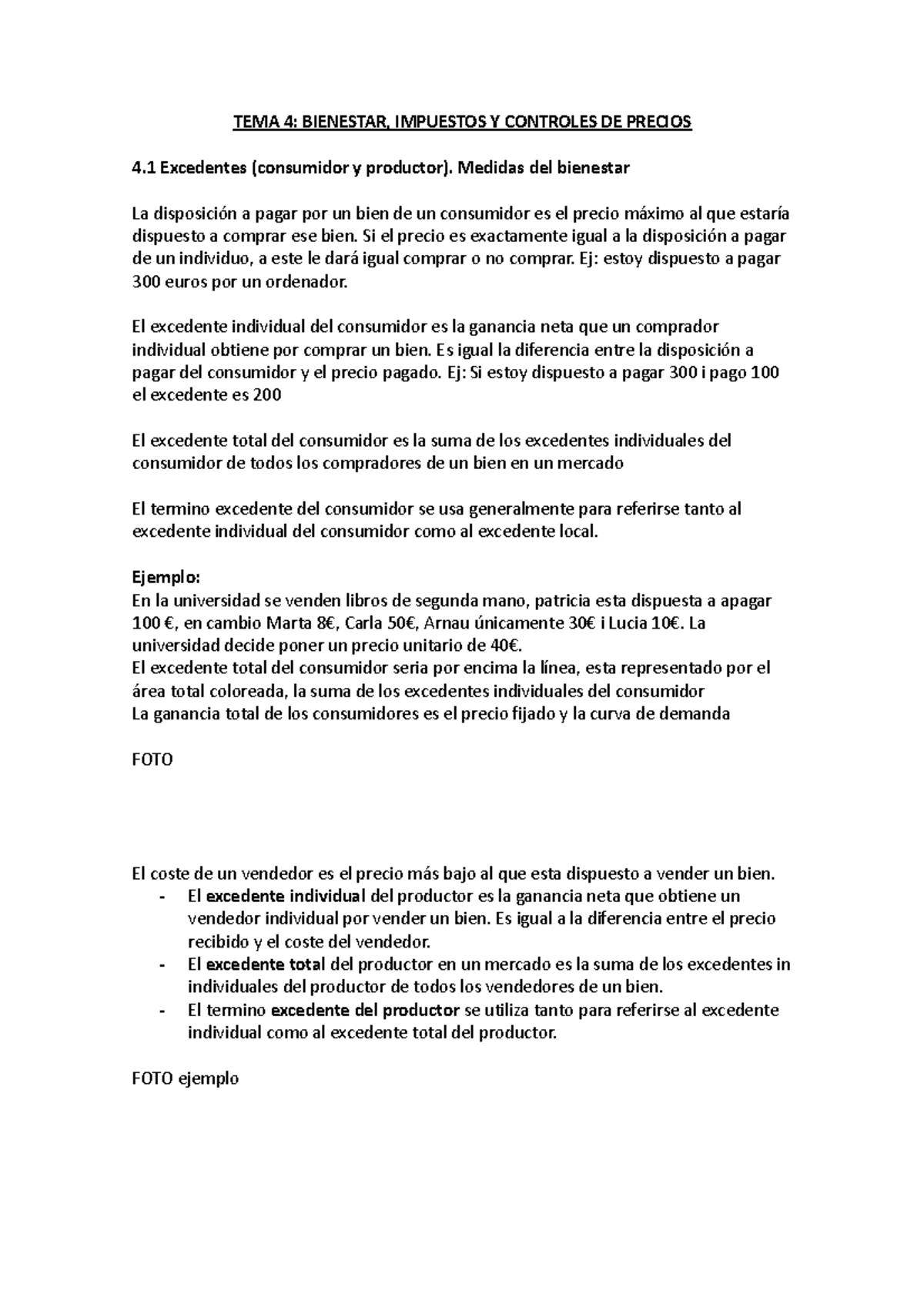 TEMA 4 Intro - fdfdsf - TEMA 4: BIENESTAR, IMPUESTOS Y CONTROLES DE ...