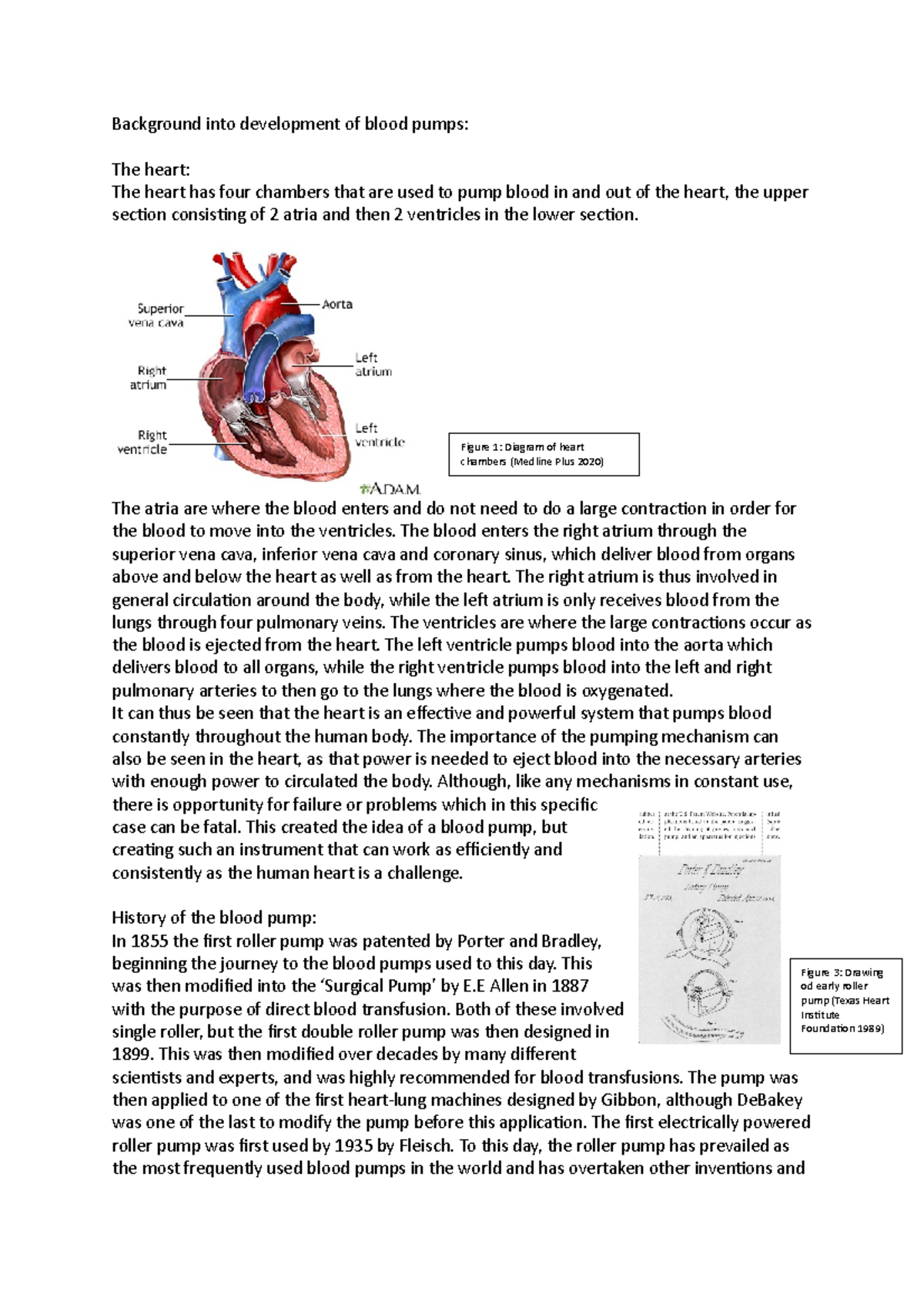 Blood pump report - Background into development of blood pumps: The ...