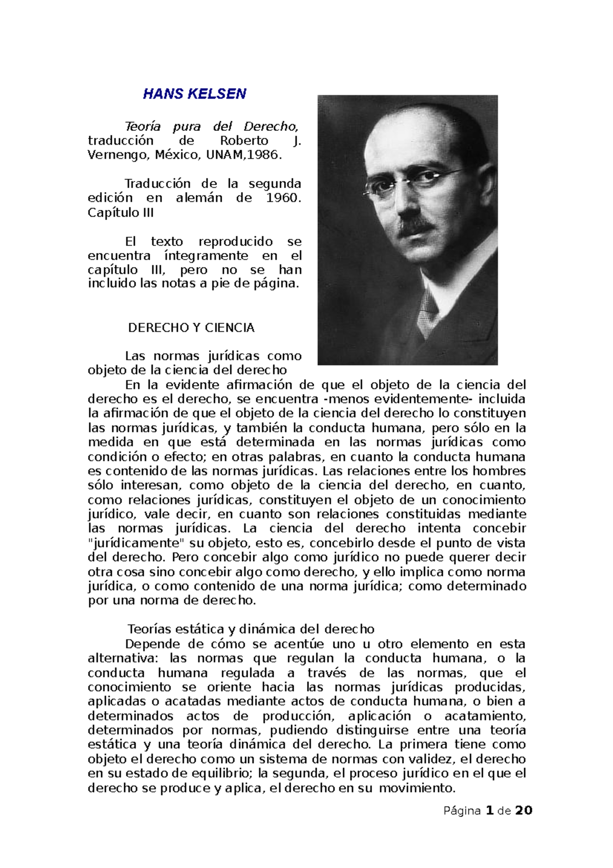 Teoría Pura del Derecho Hans Kelsen-resumen - HANS KELSEN Teoría pura ...