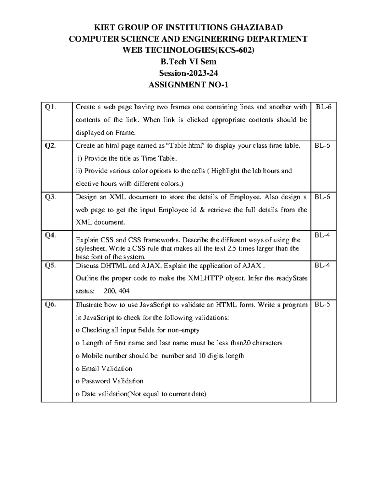 WT Assignment-1 7310d6eecb91d2a261fb50a25f88da4d - KIET GROUP OF ...