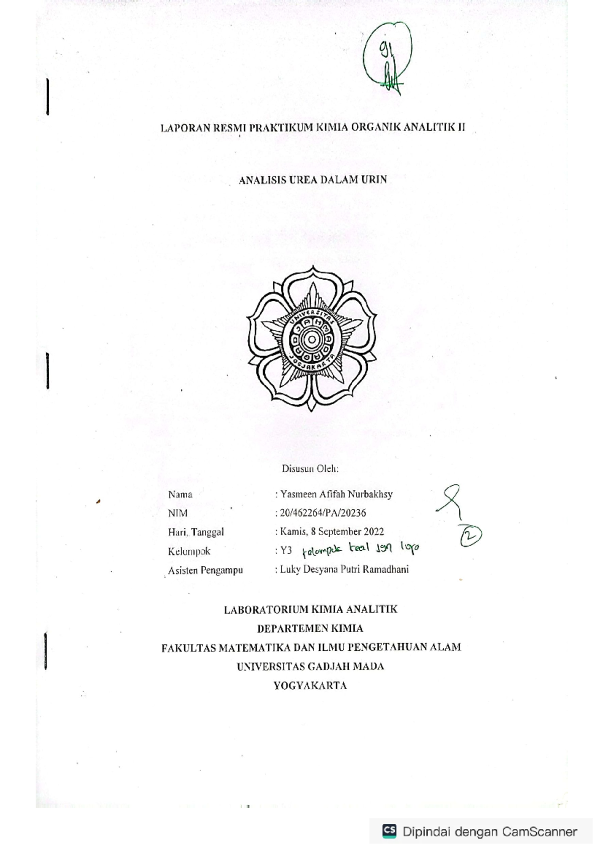 Analisis Urea Dalam Urine - LAPORAN RESMI PRAKTIKUM KIMIA ORGANIK ...