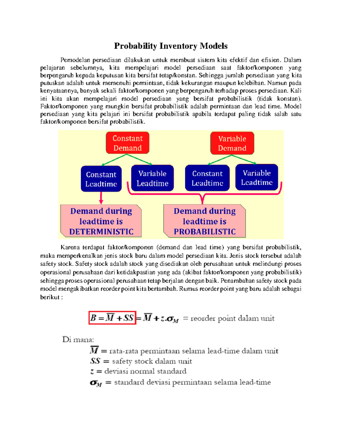 Rangkuman Probabilistic Inventory Models - Probability Inventory Models ...