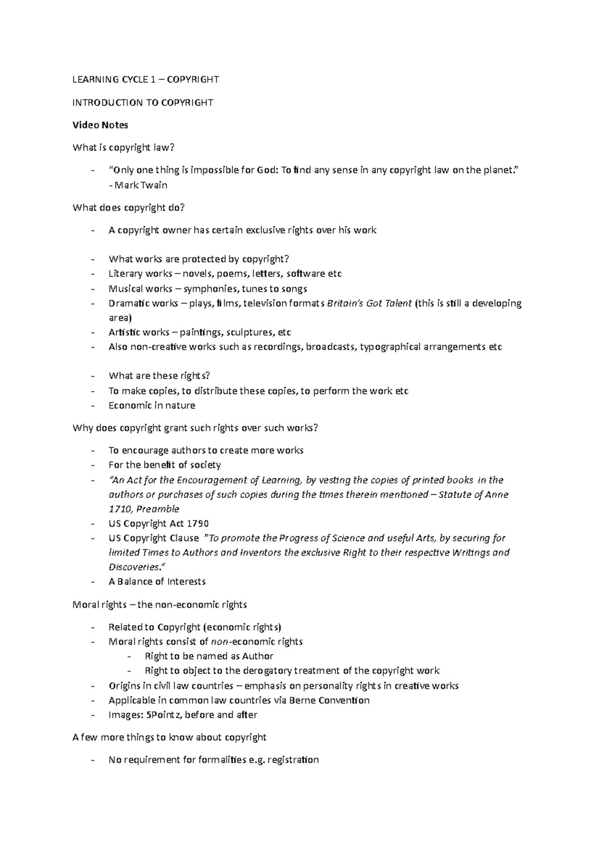 Learning Cycle 1 - LEARNING CYCLE 1 – COPYRIGHT INTRODUCTION TO ...